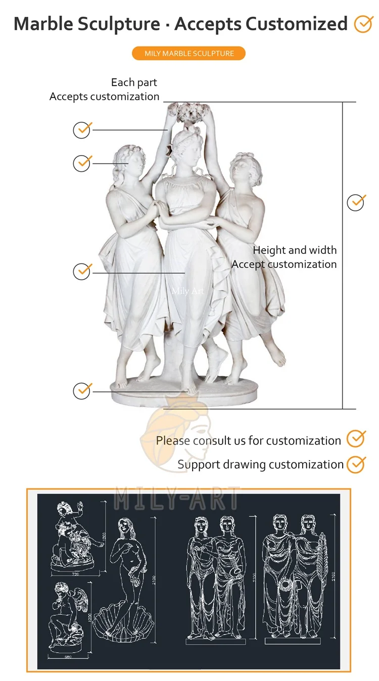 Outdoor Garden Life Size White Marble Fat Lady Statue - Hand Carved ...