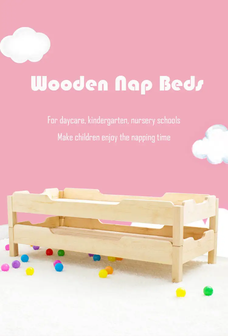 Xiha Kids Solid Wooden Single Bed For Kindergarten Kids Resting Bed ...