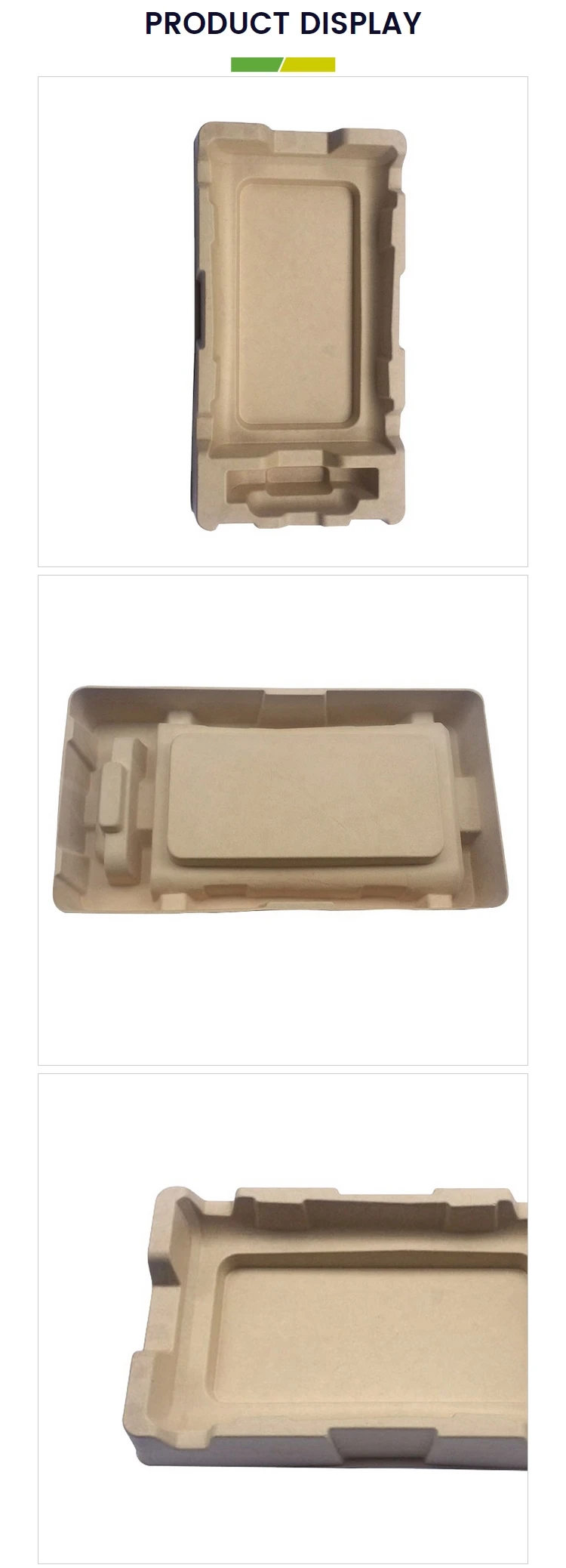 Hot Sale Molded Paper Pulp Tray Packaging Product Bamboo Pulp Tray ...