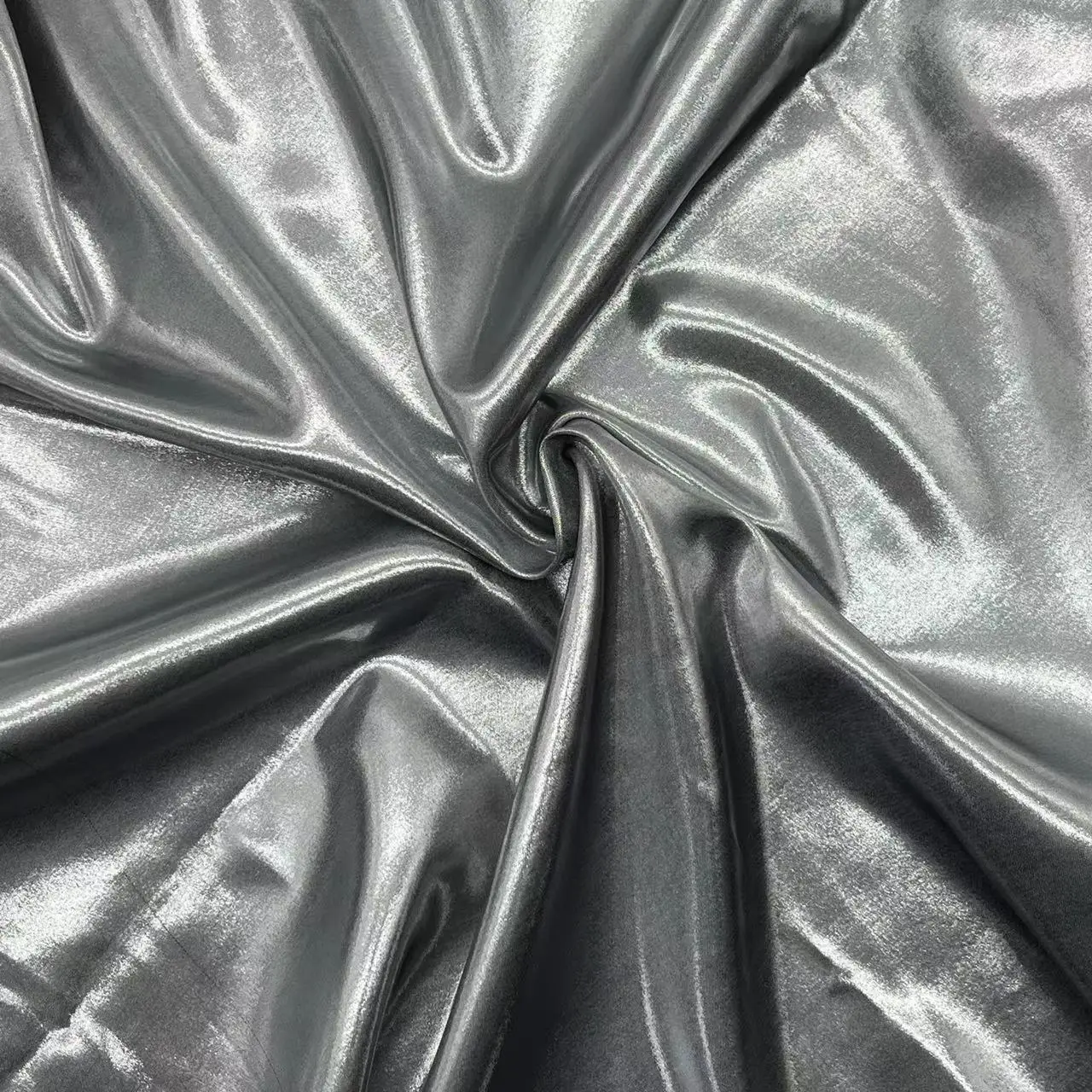 Fashion Spring Summer Shinny Silver Weft Stretch Polyester Fabric for ...