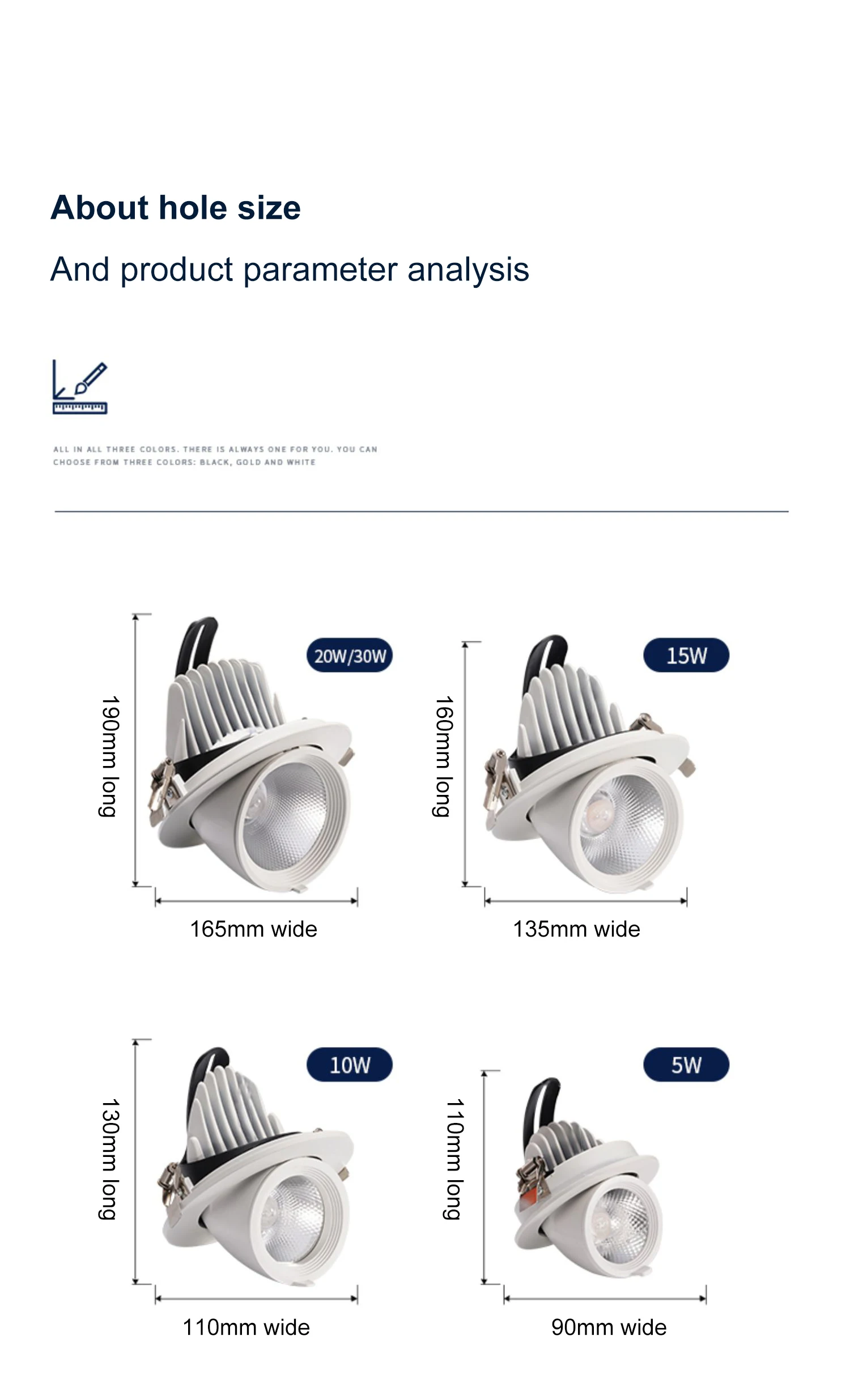 Hl096 5w Perforated Spotlight Embedded Background Wall Telescopic Elbow ...