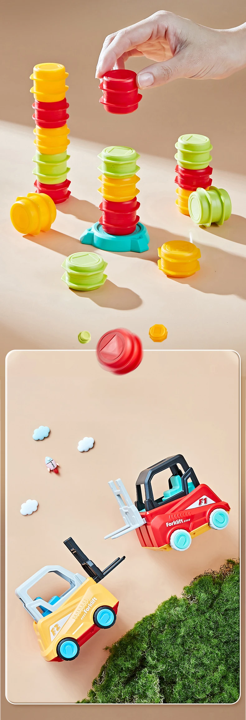 New Style 5 Years + Kids Stacking Toy Educational Forklift Baby ...