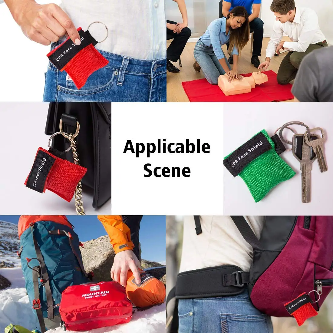 Mini CPR Emergency Face Shield with Custom Logo Key Chain