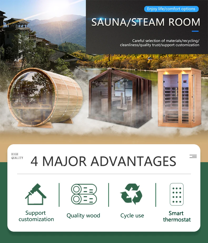 Customized Modern 1 Person Far Infrared Sauna Cabinet Mini Wooden Dry ...