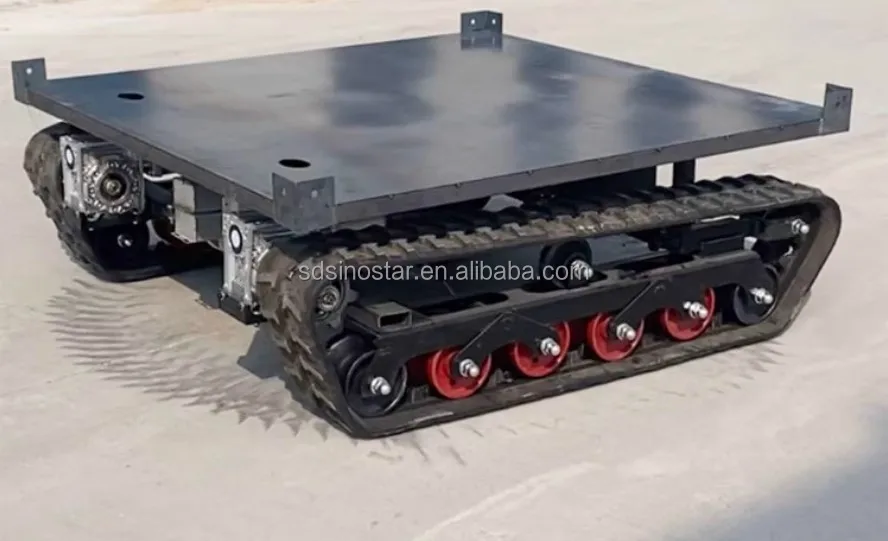 Double Electric Engine Rubber Crawler Track Chassis