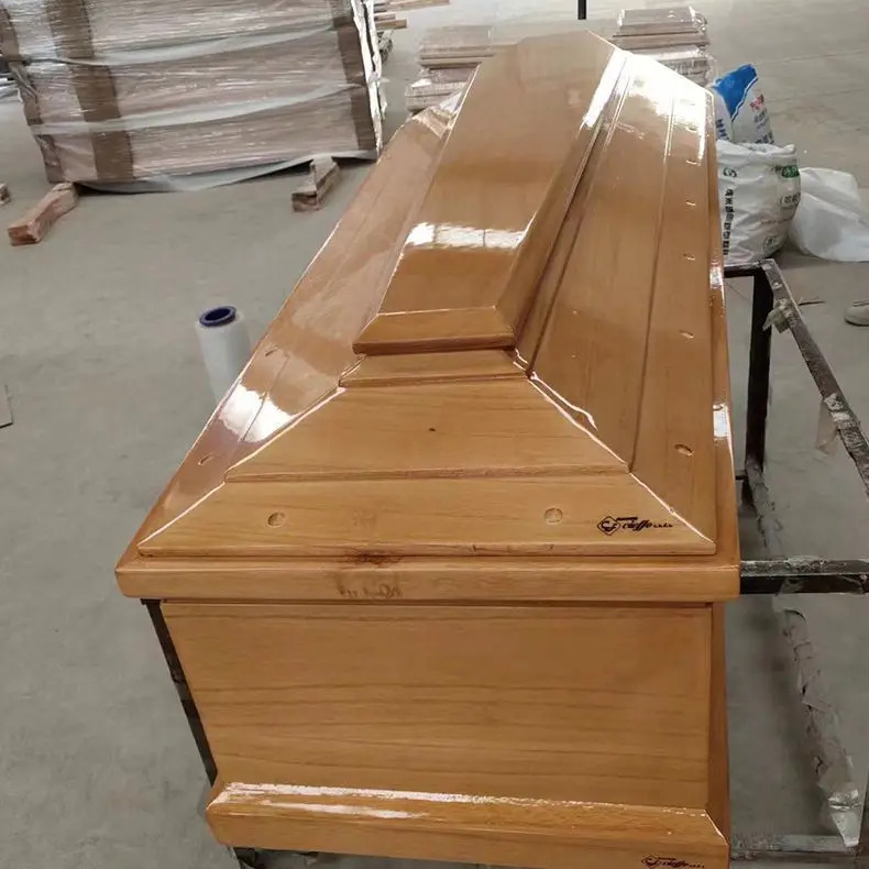 Custom Coffin European Style Cheap Wood Solid Paulownia Coffin For ...
