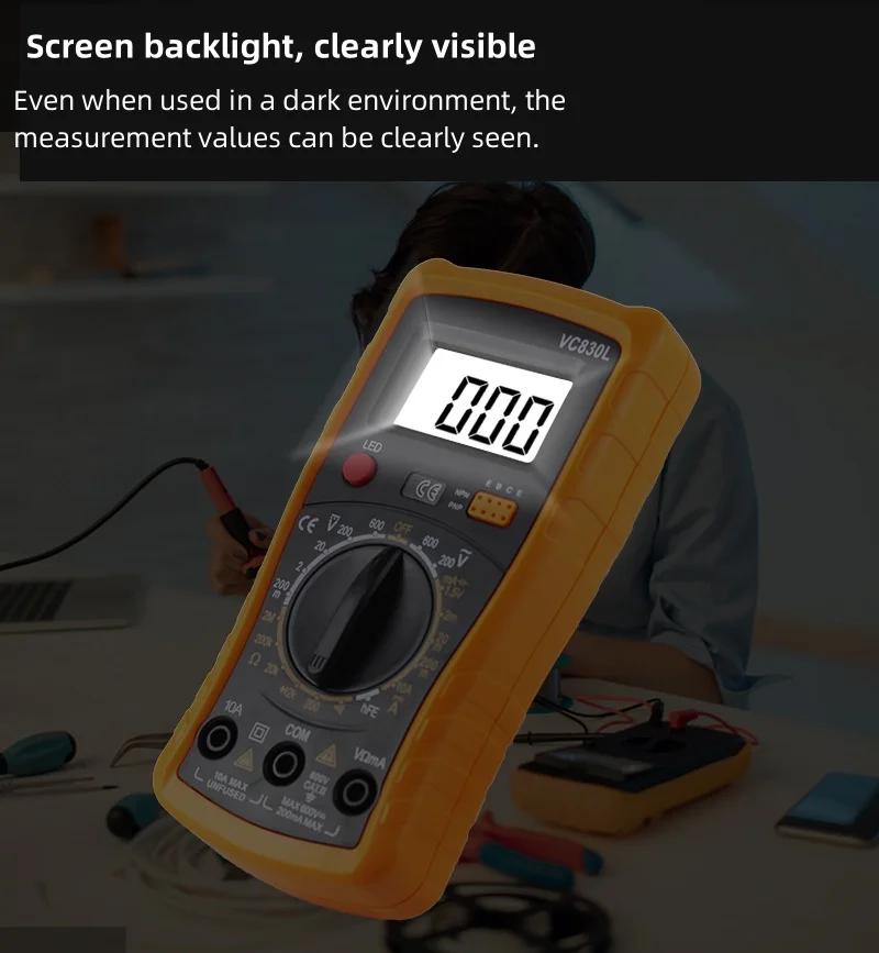 830l Digital Multimeters Smart Multimeter Dc Current Resistance Ac/dc ...