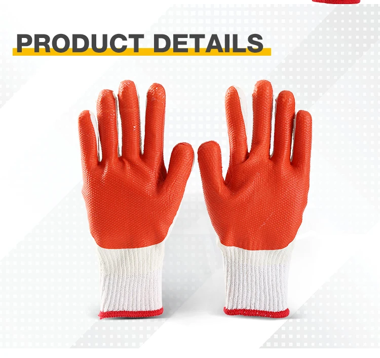 Anti-slip Deep Texture Palm laminated with Rubber Cotton Glove for ...