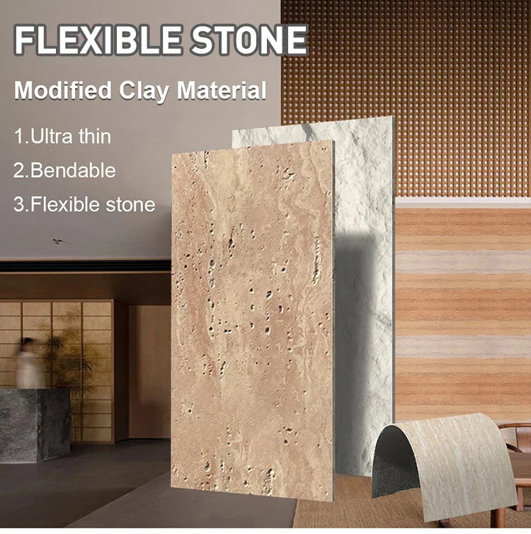 Thin Wall Tiles Natural Stone Sheets Flexible Clay Slate Marble Veneer ...
