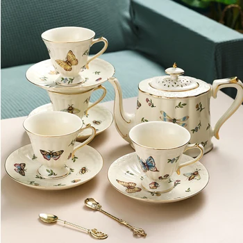 Personality Design Ceramic Tea Cup Set Vintage Porcelain Teapot Luxury ...