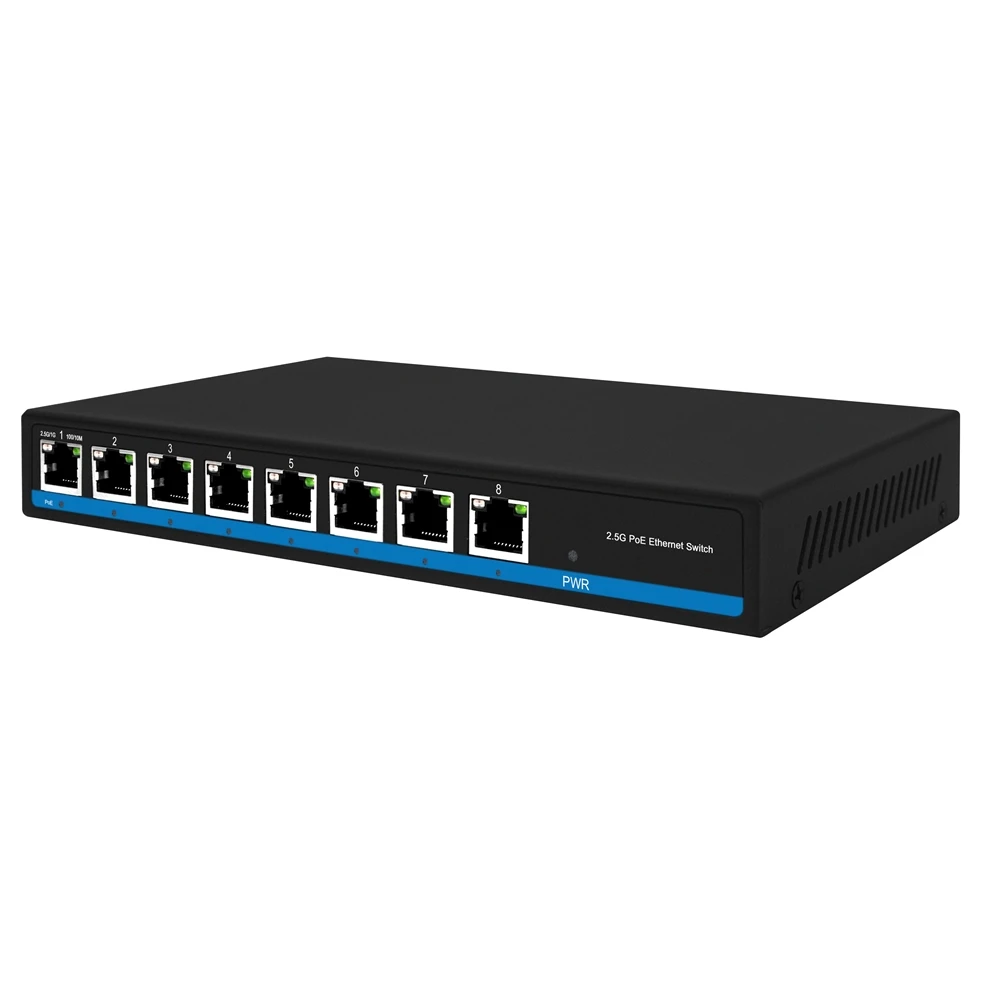 8 Port 2.5g Poe Switch 2.5gbase-t Network Switcher 2.5gigabit Uplink ...
