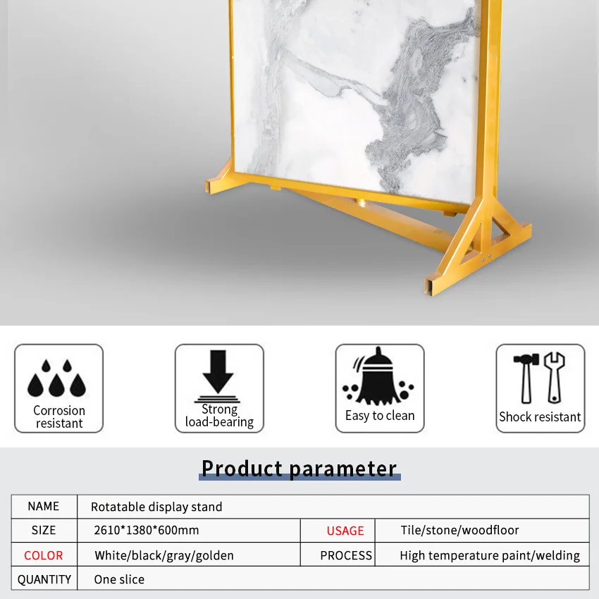 Factory Marble Custom Rotate Metal Stone Sample Stand Showroom Panel ...