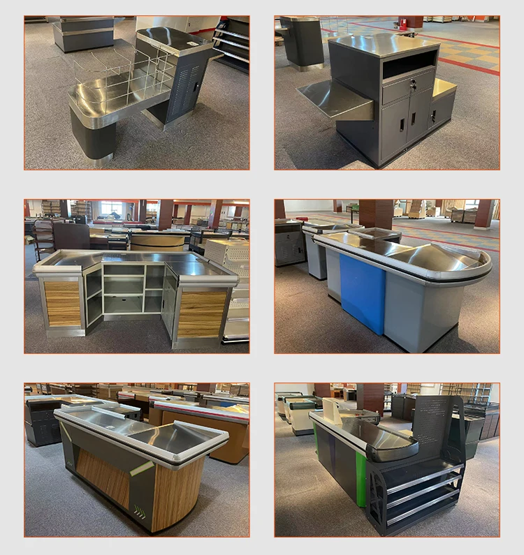 Modern Wood Supermarket Cash Counter - Highbright HBE-CC-06