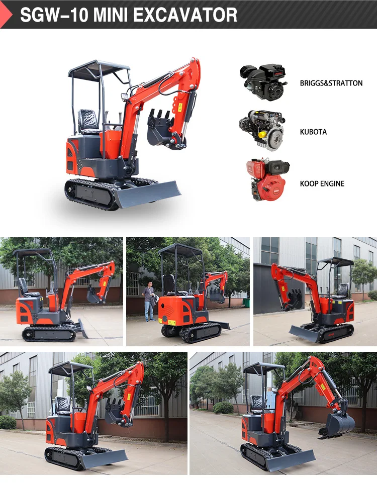 1 Ton Mini Excavator Mini Digger Farm Excavator Mini Bagger 1.5 Ton ...
