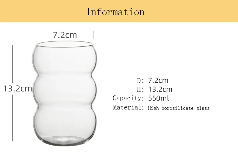 550ml Custom High Borosilicate Glass Coffee Cups - Best Seller