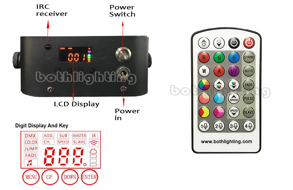 Bothlighting Ir4 Mini Uplights 4x12w Battery Spotlight 4 Led Hex Up ...