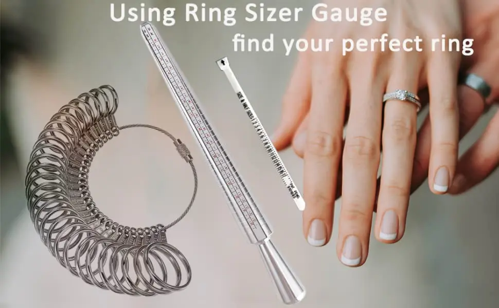 Metal Ring Sizer Tool Set - USA to UK Ring Size Converter