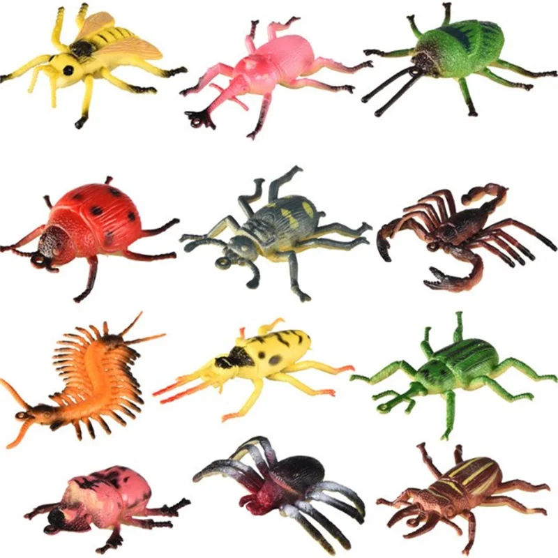 12 Pcs/set Small Colorful Toy Insect Character Fun Toys Assorted ...