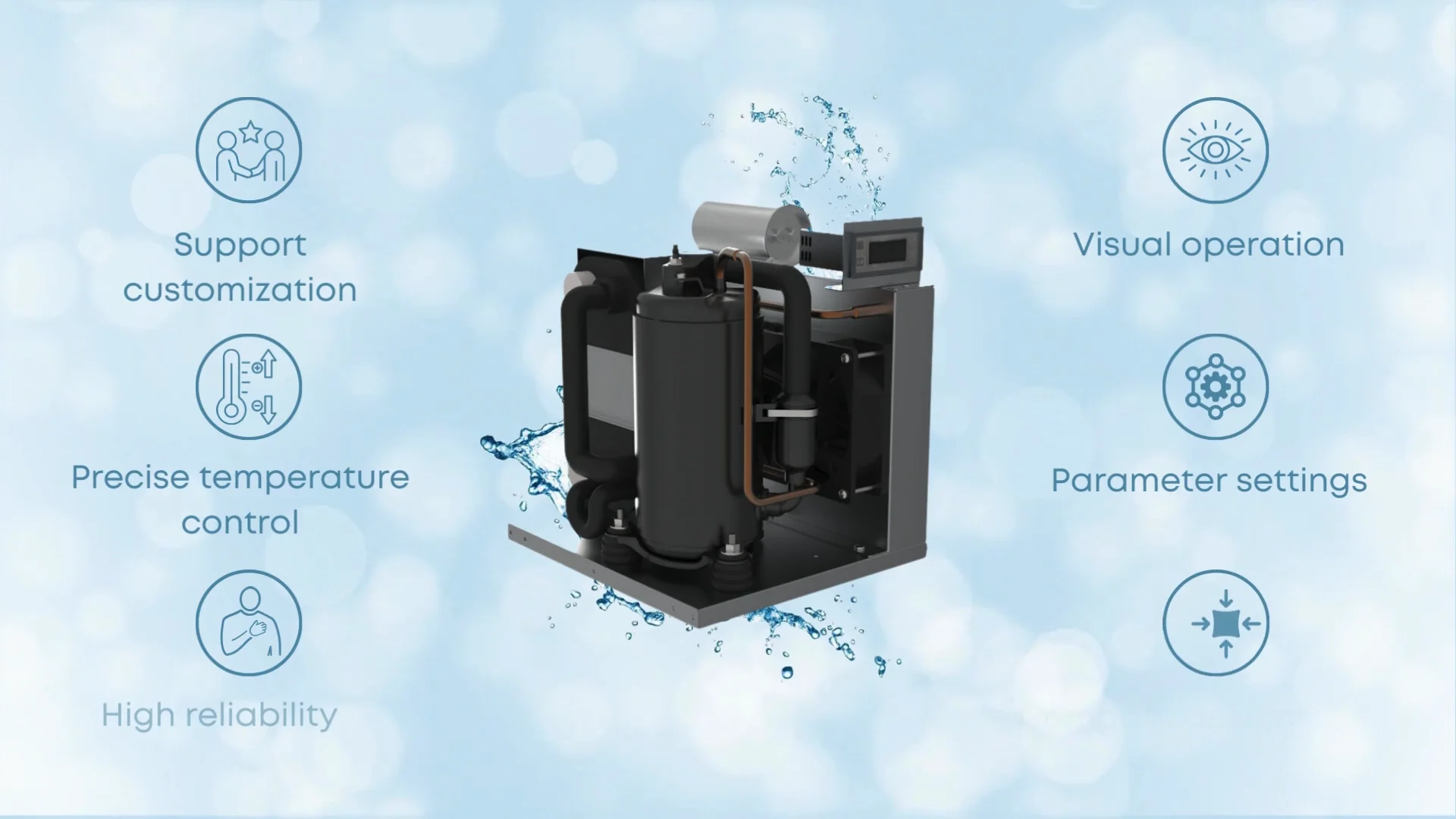 600w Ac Chiller (220v) 1hp Water Chiller Refrigeration Compressor ...