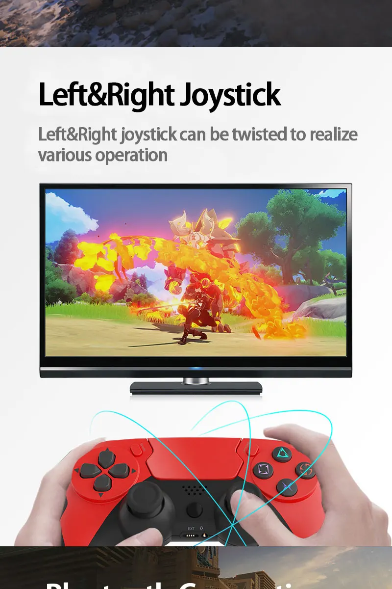 2024 New Bluetooth Wireless Game Controller Double Motor V2 Vibration ...