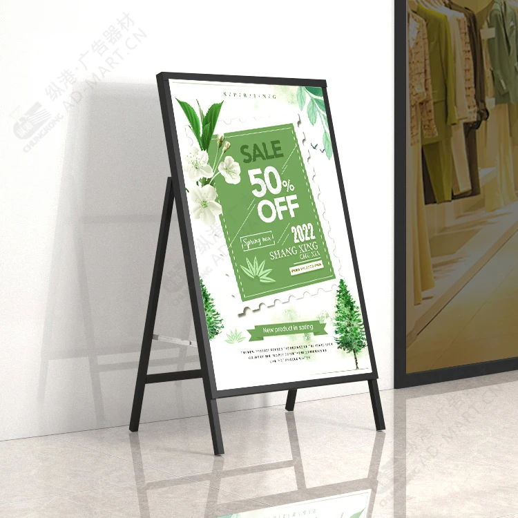 Exterior Foldable Display Sign Iron a Frame Poster Standing Cafe Menu ...