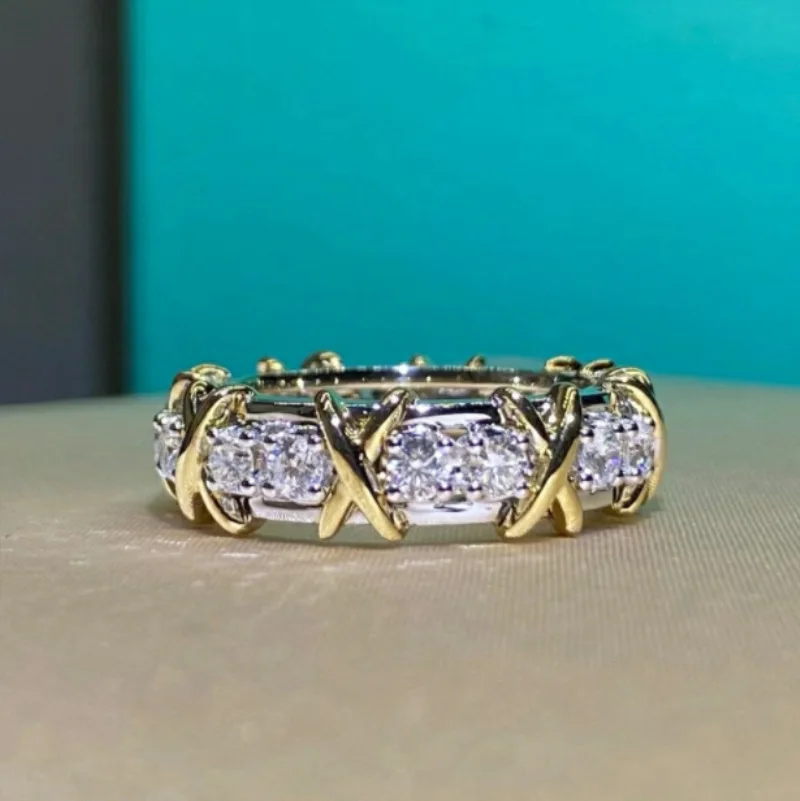 Luxury Cross Separation Ring For Couples X Moissanite Diamond Proposal ...