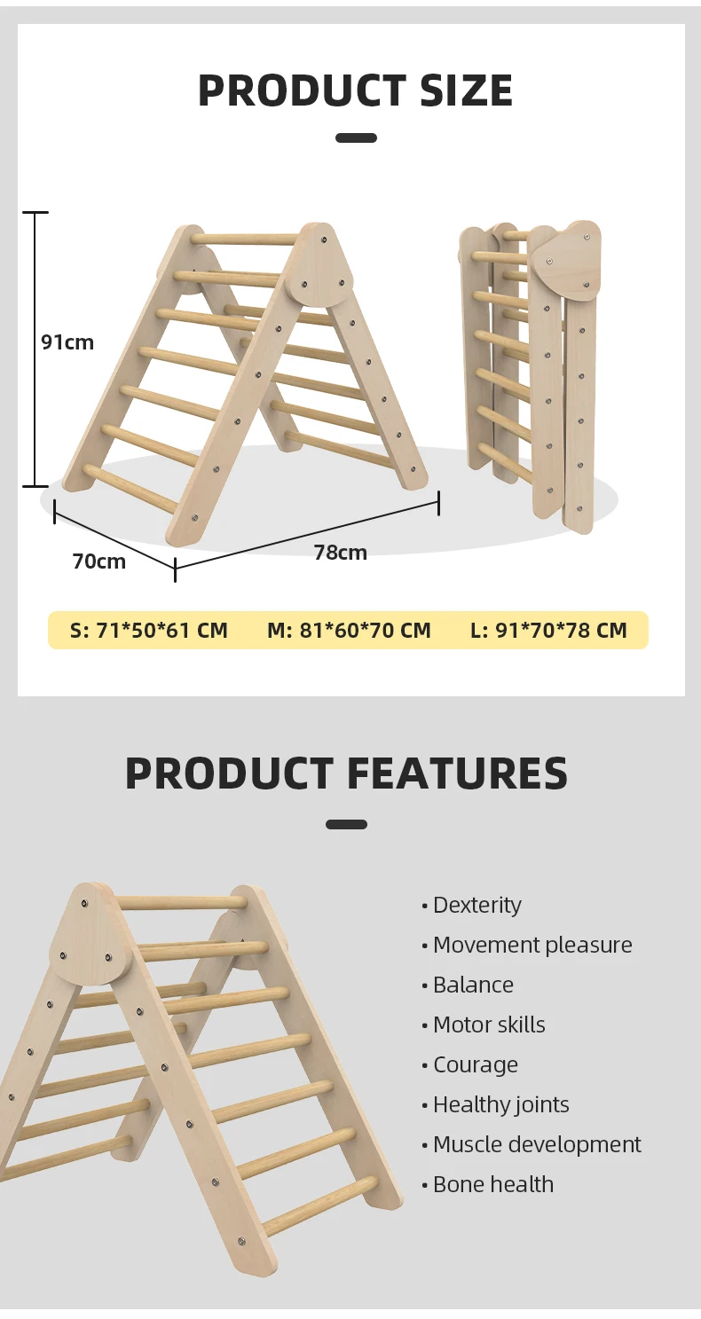 Xiha Wooden Montessori Piklers Triangle Children Foldable Climbing ...