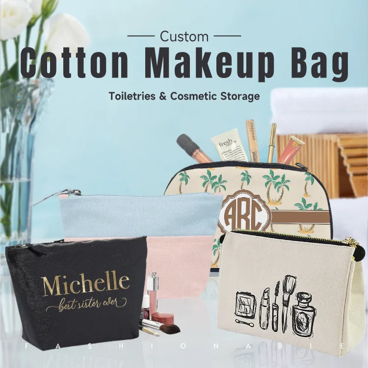 Wholesale Blank Sublimation Cosmetic Bag Custom Printing Linen ...