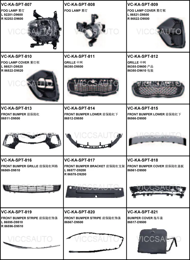 OEM 86511-D9500适用于起亚SPORTAGE 2019汽车前保险杠| Alibaba.com