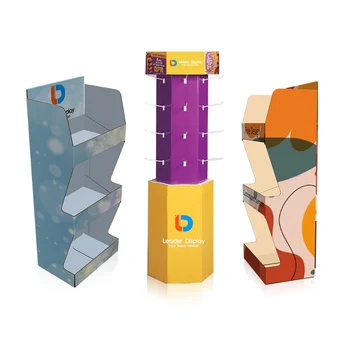 Pegboard Paper Cardboard Floor Standing Exhibition Rotating Display ...