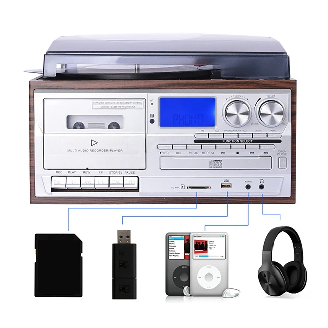 High-end Customize Multifunctional turntable bluetooth mp3 player mp4 ...