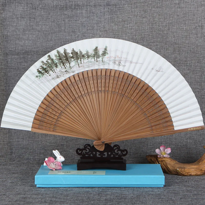 Custom Souvenir Folding Fan Promotional Custom Logo Hand Held Paper Fan ...