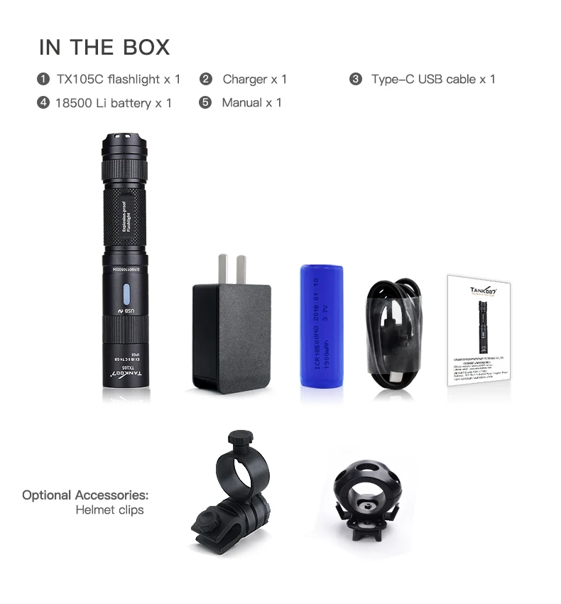 Tank007 Helmet Mounted Flashlight Portable Fire Firefighting Head Torch ...