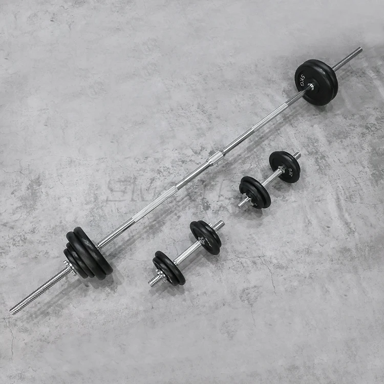 50kg Cast Iron Adjustable Weight Lifting Dumbbell Barbell Set Dumbbell ...