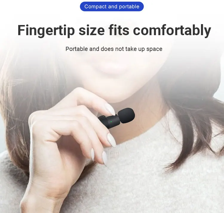 K9 Wireless Lavalier Microphone - Portable & Noise Cancelling