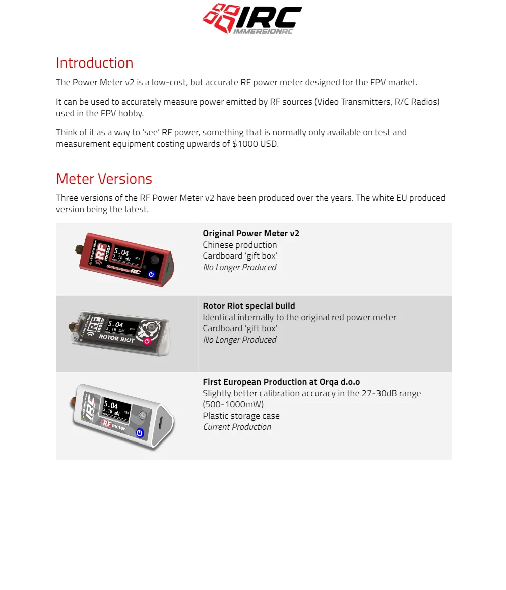 Immersionrc RF Power Meter V2 - Precision for RC Drones