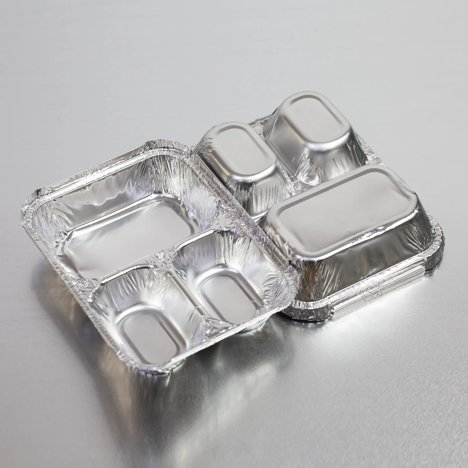 Disposable Takeaway 3 Compartment Bento Food Container Aluminum Foil ...