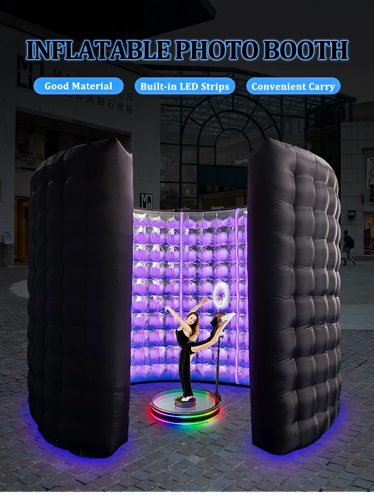 3m Diameter Round Inflatable Wall 360 Photo Booth Enclosure With Air Blower Photo Booth Backdrop ...