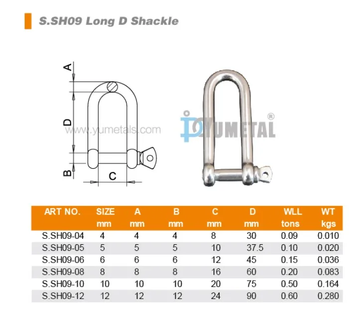 Ss304/ss316 Long Dee Shackle Shackle - Buy Long Dee Shackle,European ...