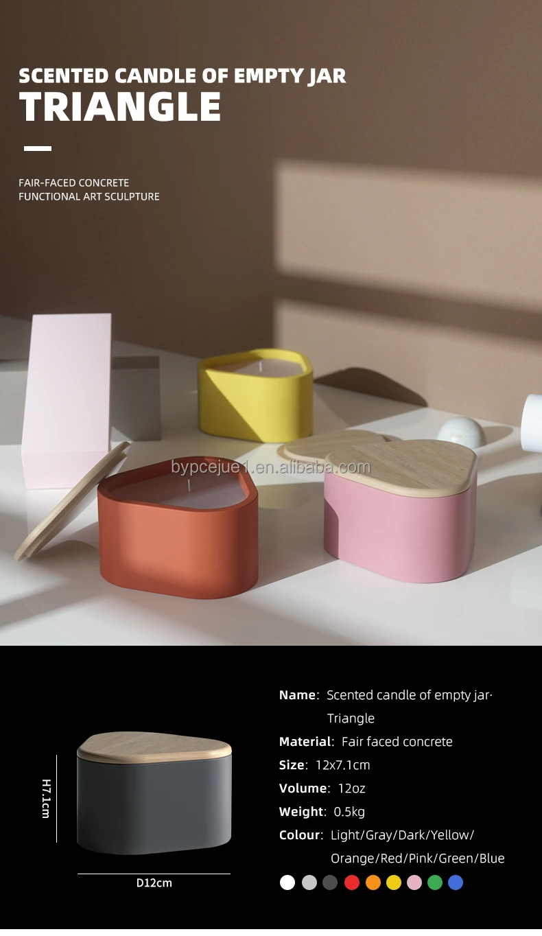Wholesale Cement Candle Jars with Bamboo Lids - Luxury Decor