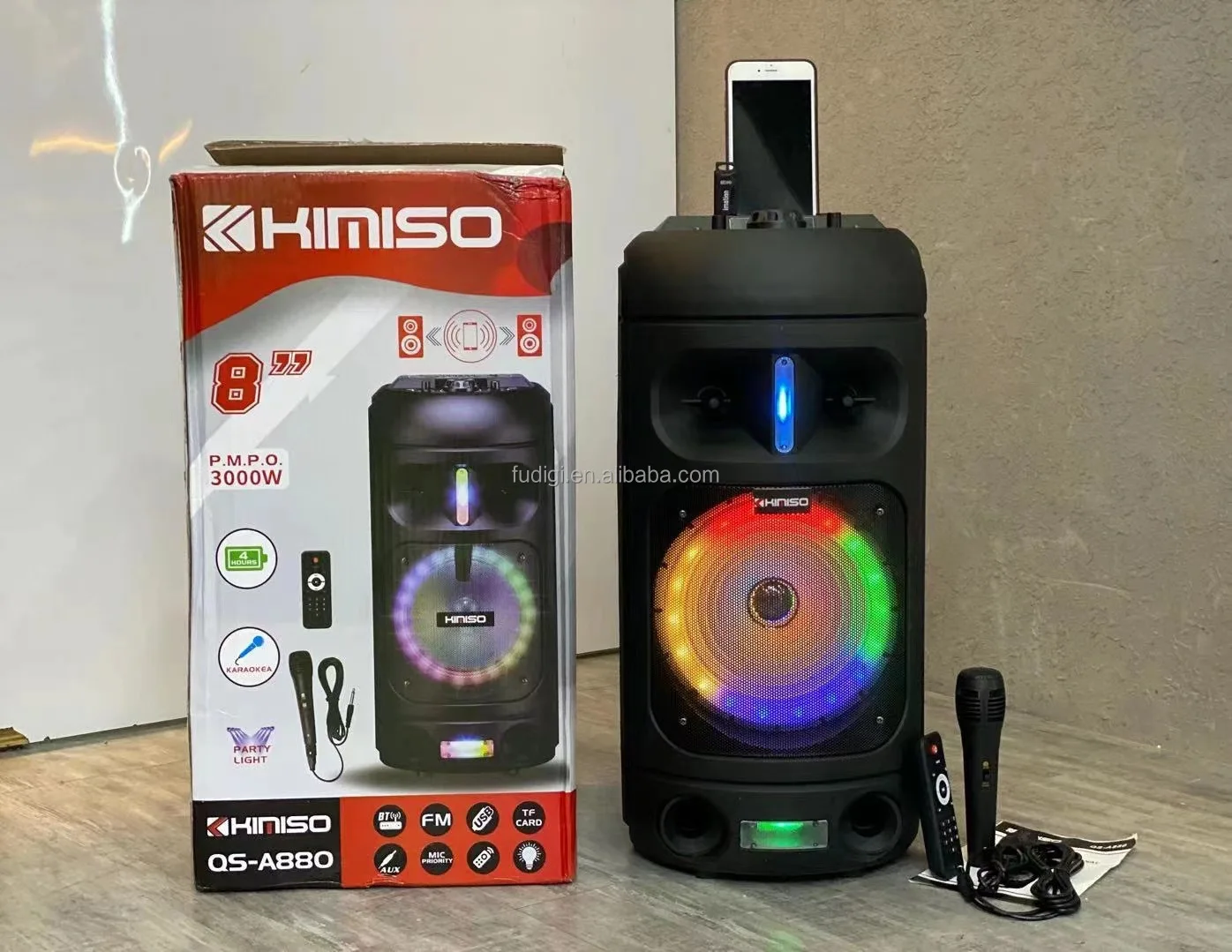 Kimiso Qsa880 8 Inch Portable Trolley Speaker Dj Speaker System ...