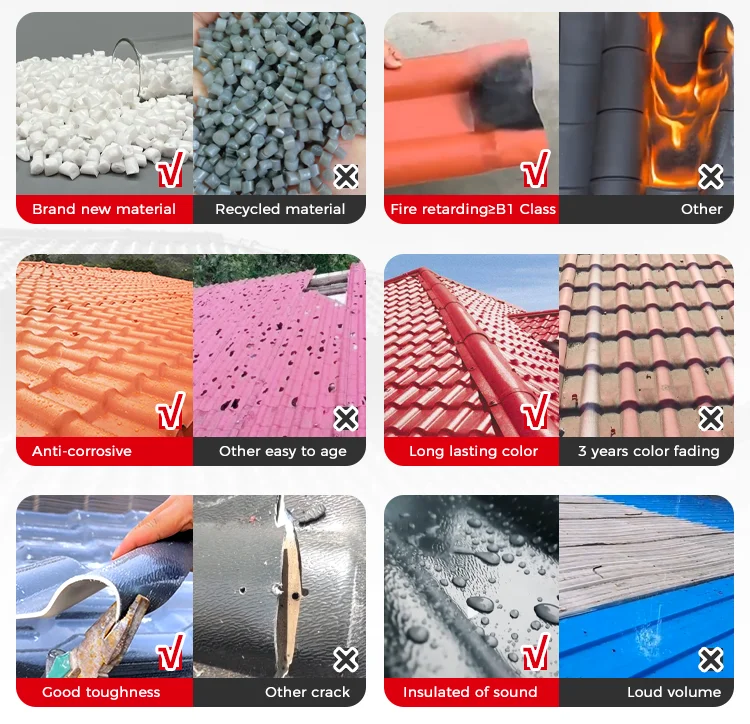 ASA PVC Roof Tiles - Durable, Fire Retardant, and Customizable