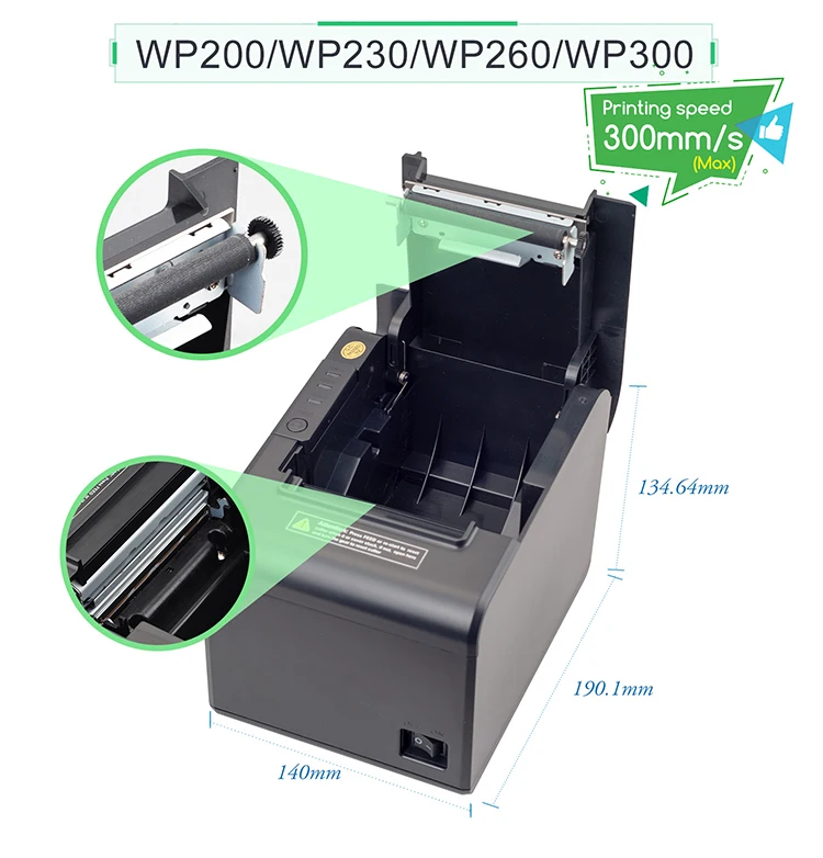 Winpal Wp260 80mm Thermal Receipt Printer Mini Usb+lan Port For Pos ...