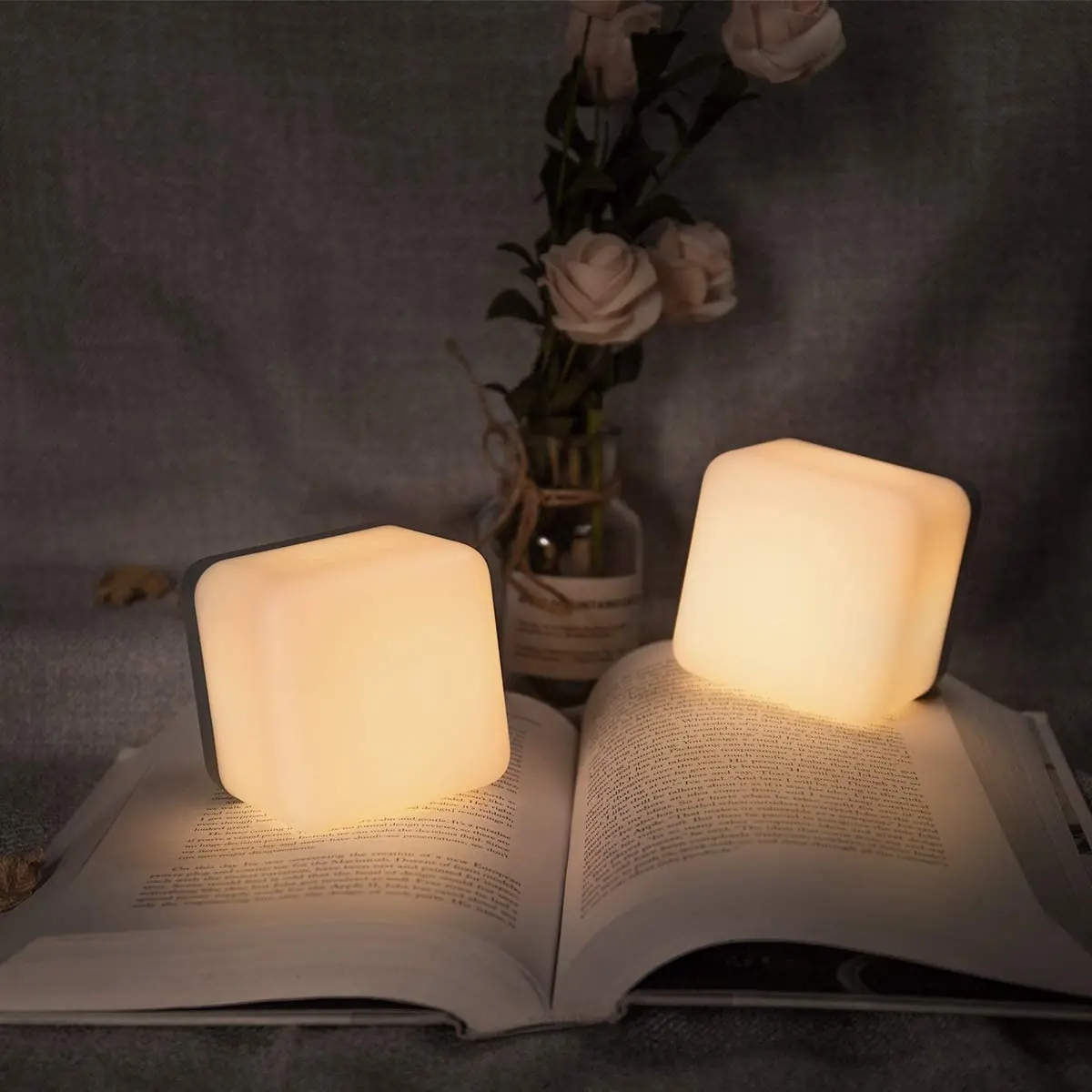 Modern LED Desk Timer Lamps USB Rechargeable Night Light Dimmable Mini ...