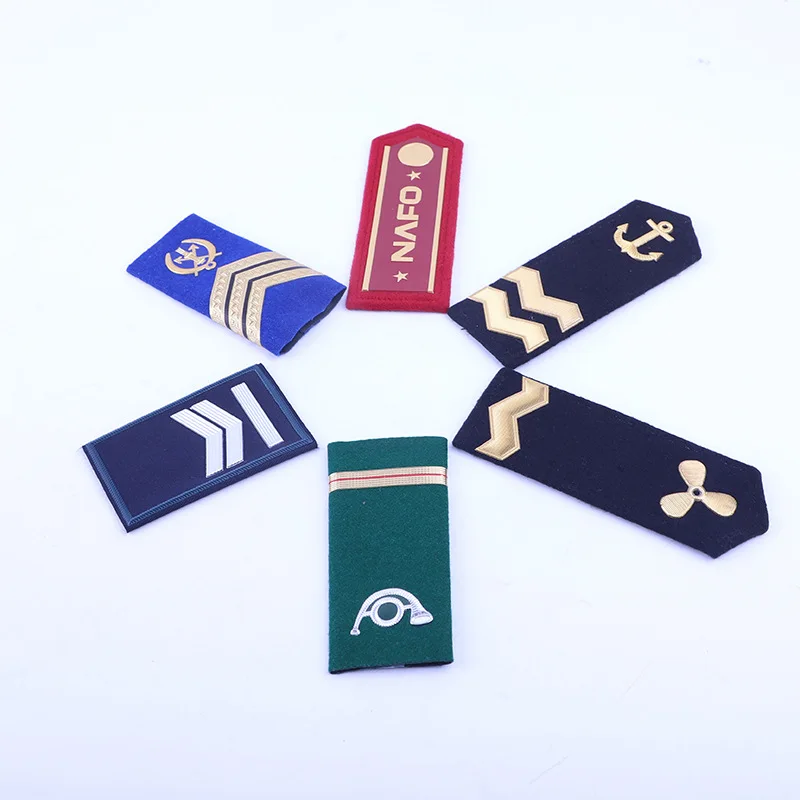 Wholesale Aviators Uniform Woven Shoulder Patches Metal Embroidered Shoulder Boards Badges For ...