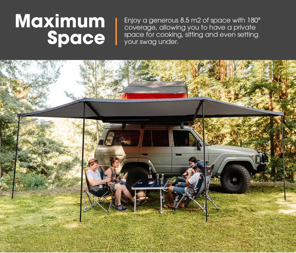 SAN HIMA 4x4 180 Degree Car Side Awning - Waterproof & Durable