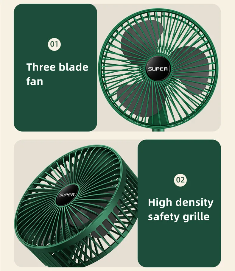 2024 Kc Personal Desk Table Hand Held Usb Small Fan Usb Rechargeable ...