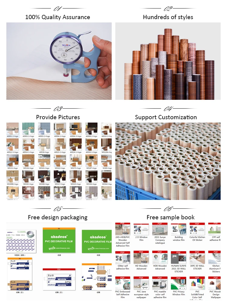 Wooden Design Pvc Sticker Vinyl Self Adhesive Papier Peint Home ...