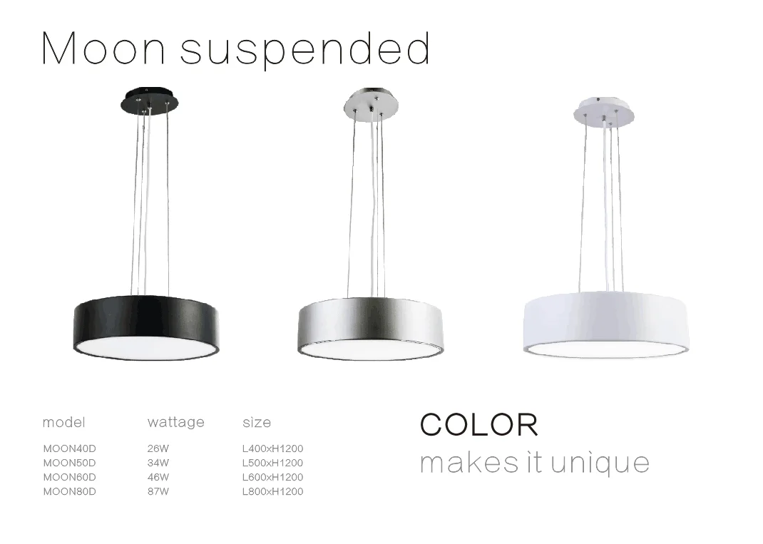 Modern Full Moon Series Round Shape Aluminum Installation Indoor Home ...