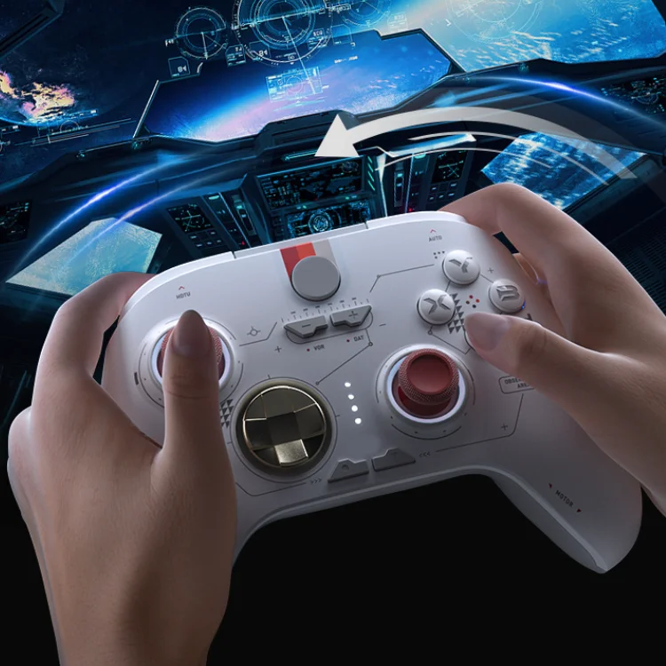 With Hall Effect RGB Gaming Controller for PC/Switch/Phone Wireless Bt ...